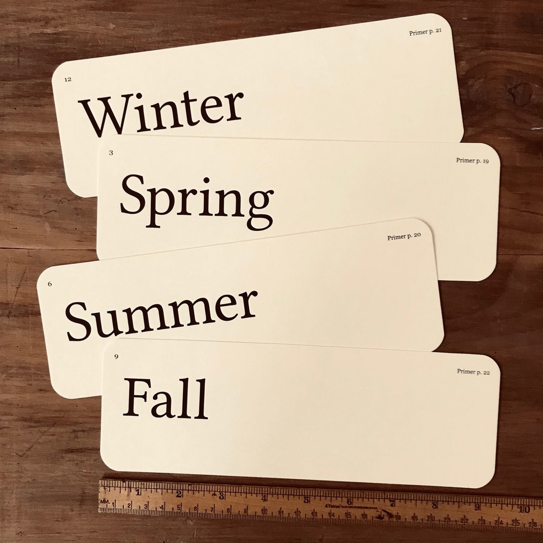 XL Four Seasons Flash Cards - Etsy
