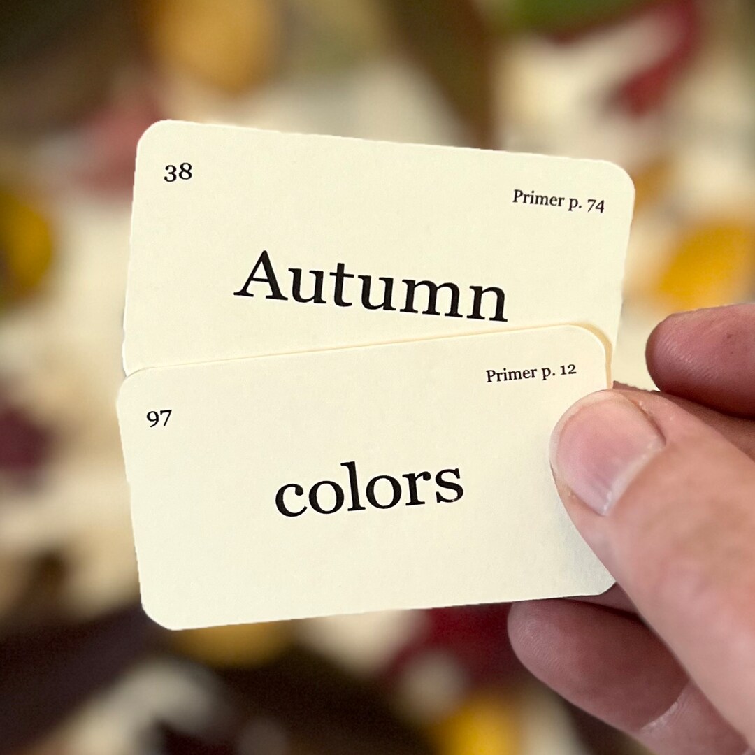 Mini Autumn Flash Cards - Set of 42 - Fall Tiered Tray Decor - Best ...