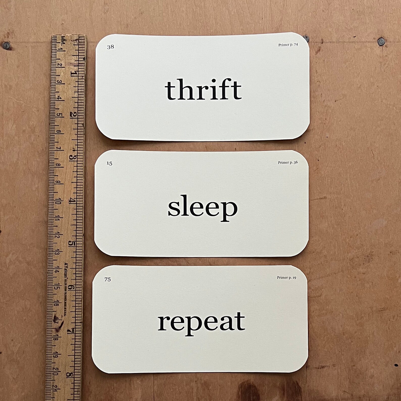 Thrift Sleep Repeat Flash Cards Set of Three Cards Thrift - Etsy
