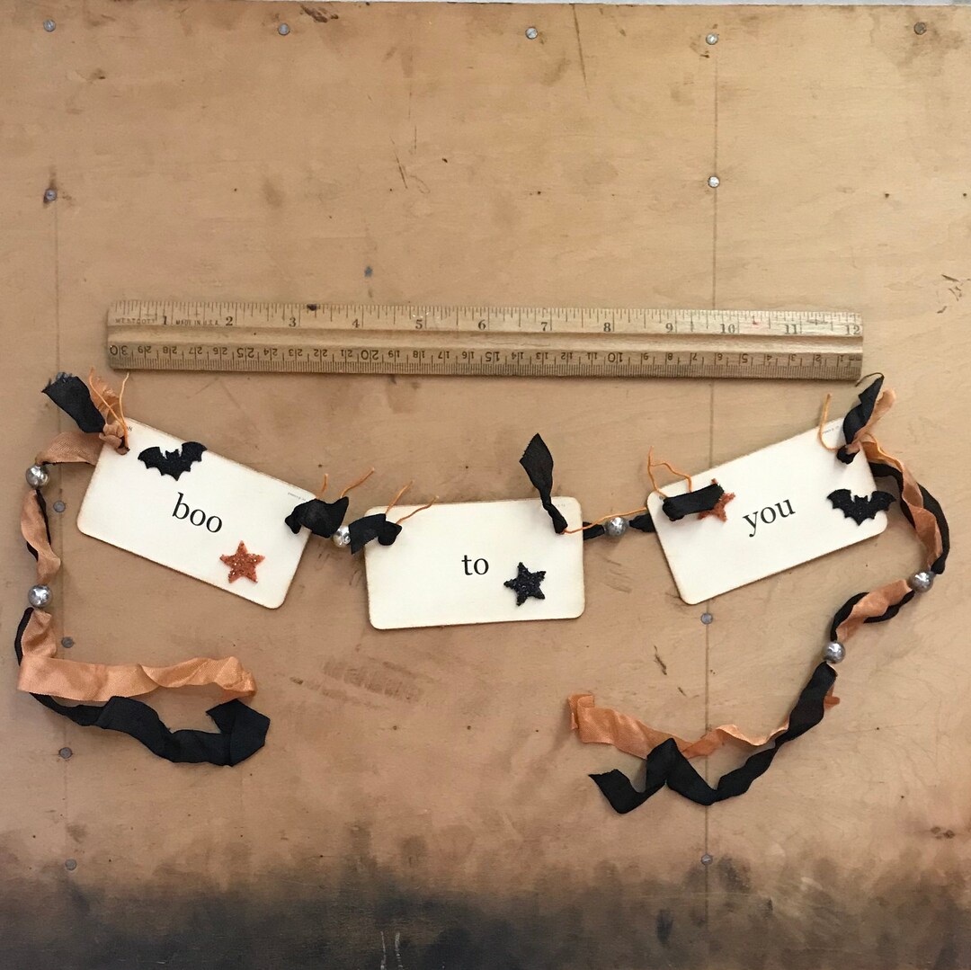 Flash Card Garland - "boo to You" (black and Orange Ribbon) - - Etsy