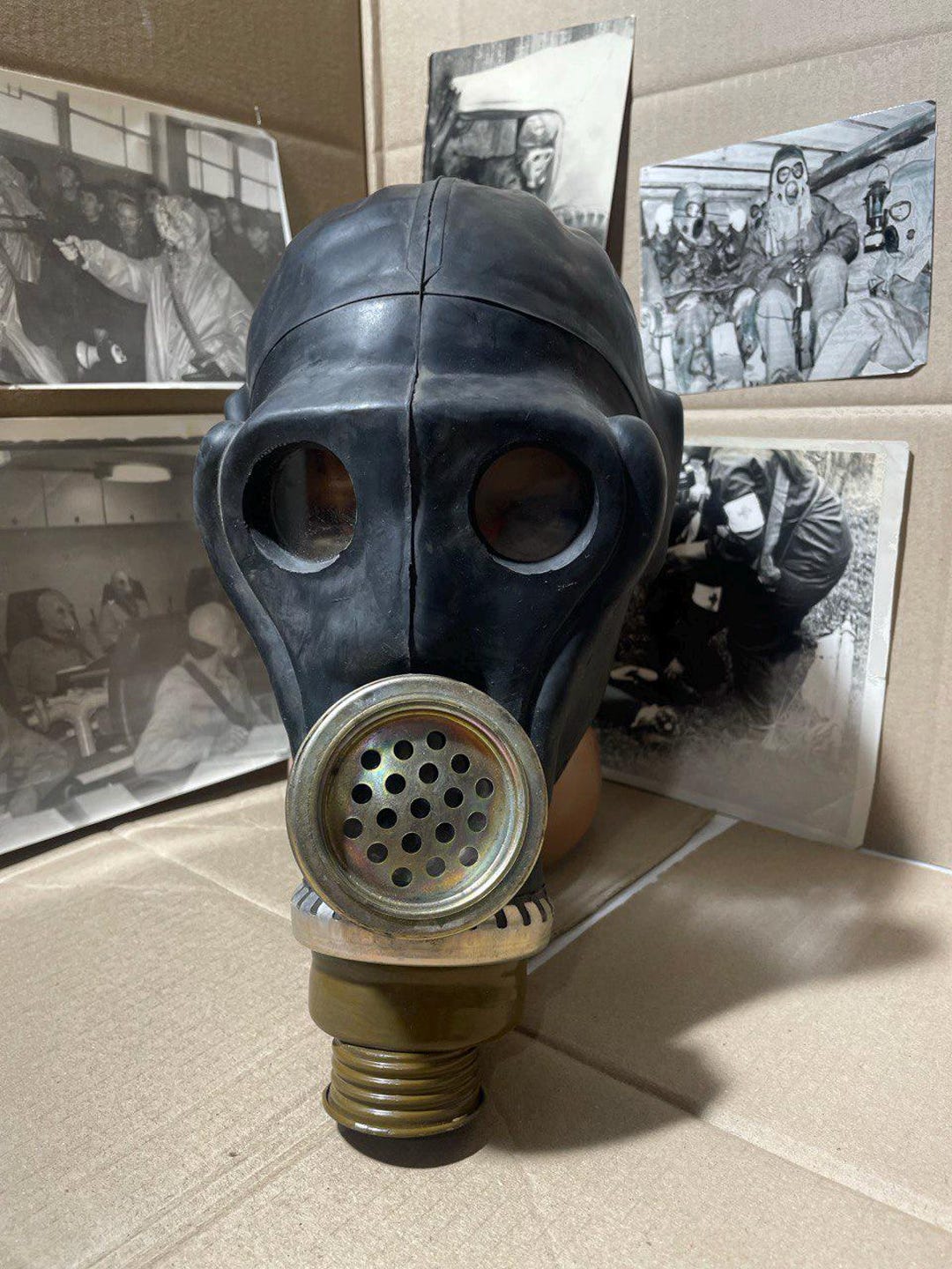 Black Soviet USSR Gas Mask SHMS RSH-4 Soviet Vintage Rocket Military ...