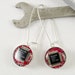 Red Circuit Board Earrings, Sterling Silver Dangle Earrings, Wearable Technology, Computer ...