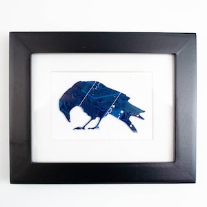 Raven Circuit Board Art - Mini Crow Circuit Board Art Piece ...