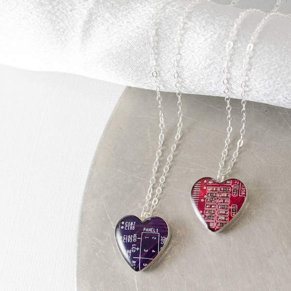 Circuit Board Heart Necklace - Etsy