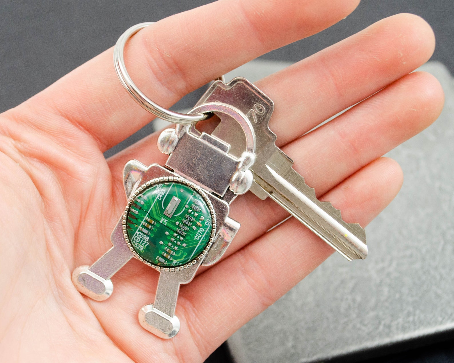Circuit Board Robot Keychain Green Robotics Engineer Gift - Etsy