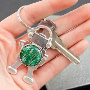 Circuit Board Robot Keychain Green, Robotics Engineer Gift, Electrical ...