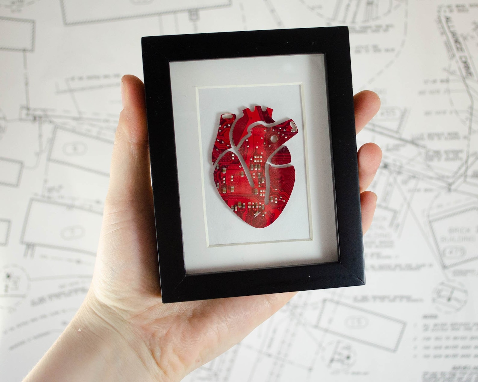 Mini Anatomical Heart Circuit Board Framed Art, Custom Recycled ...