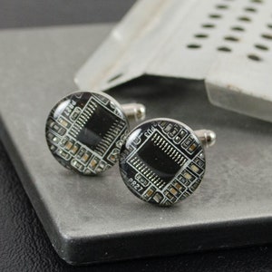 Recycled Computer Circuit Board Cufflinks CHOOSE COLOR, Geeky Jewelry ...