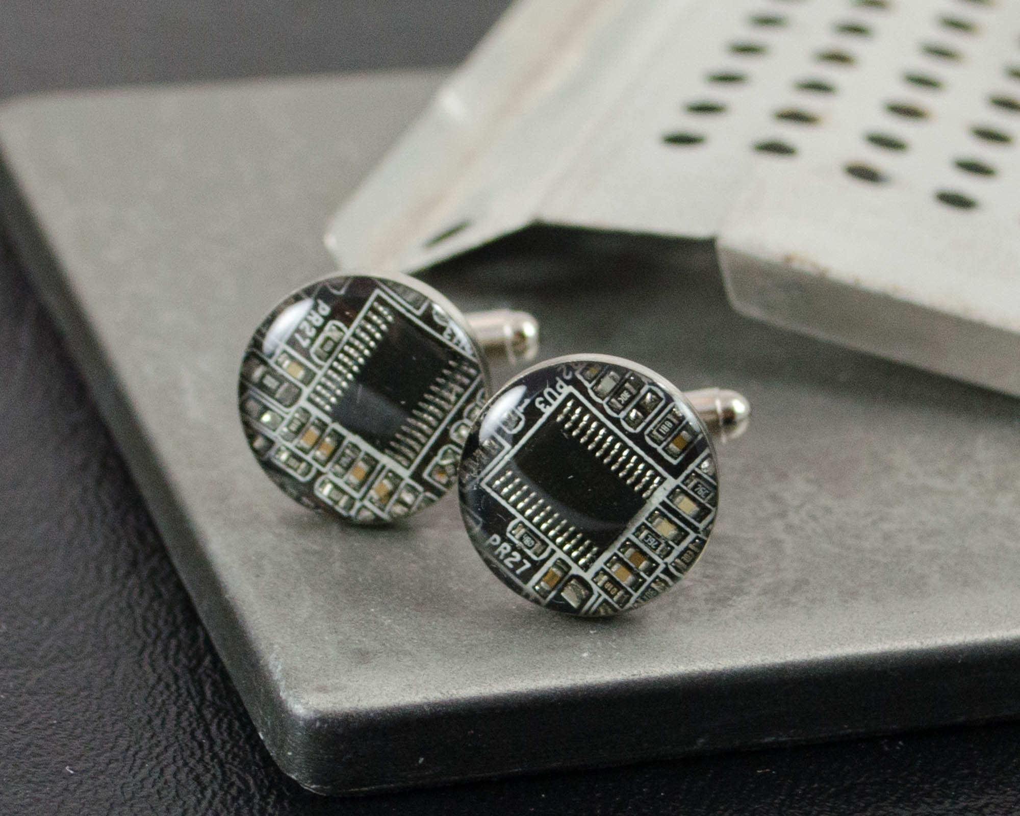 Recycled Computer Circuit Board Cufflinks CHOOSE COLOR, Geeky Jewelry ...