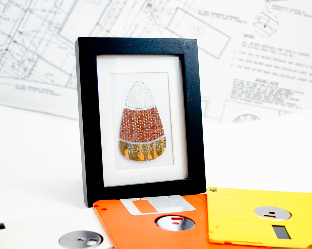 Candy Corn Circuit Board Art - Mini Halloween Motherboard Framed Art ...
