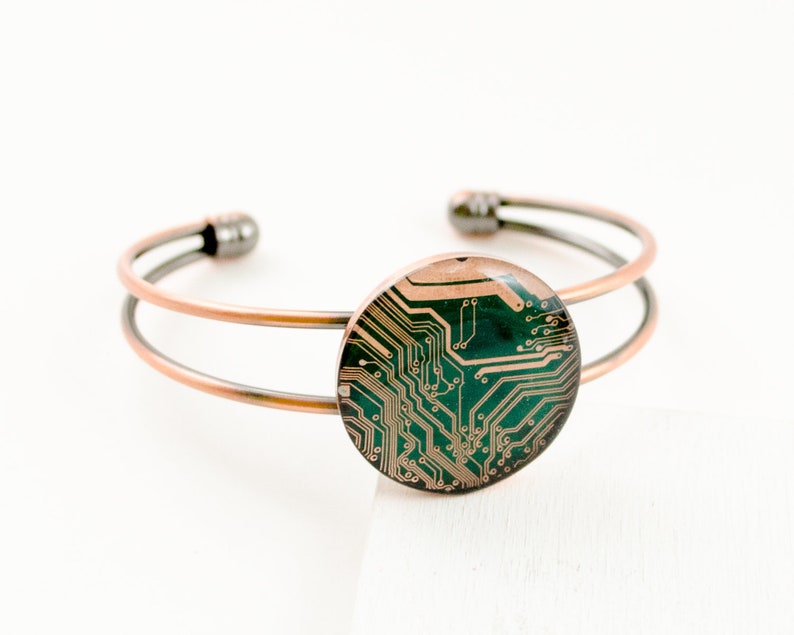 Recycled Circuit Board Bracelet Copper Cuff We Do Geek - Etsy