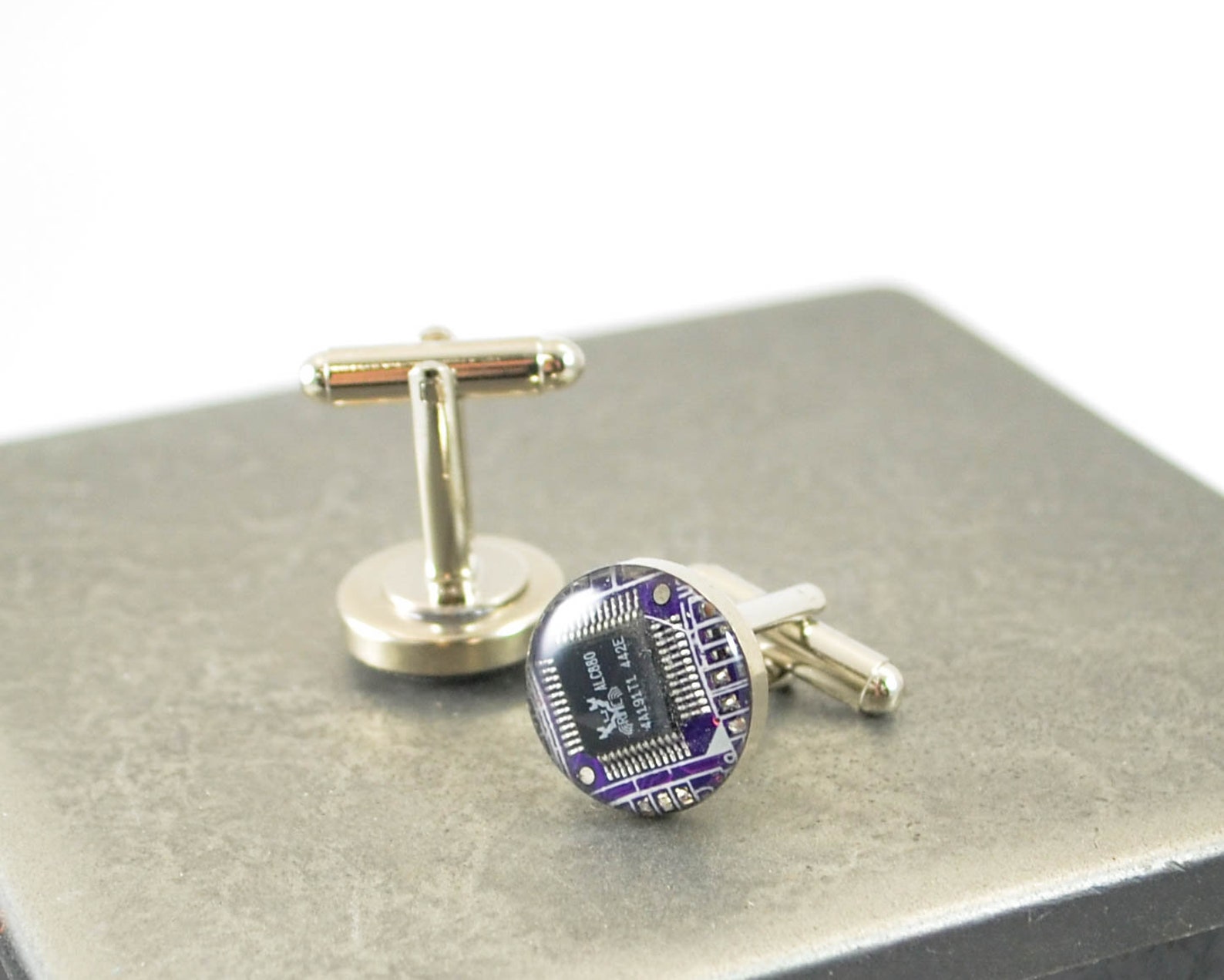 Violet Circuit Board Cufflinks Recycled Computer Jewelry | Etsy