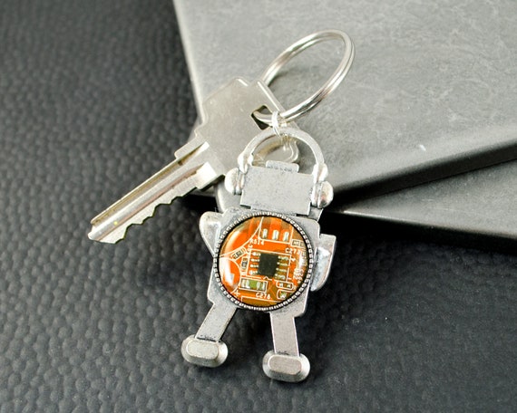 Circuit Board Robot Keychain Orange Electrical Engineer New - Etsy