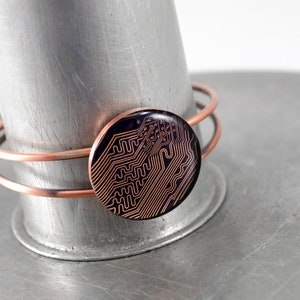Recycled Circuit Board Bracelet, Copper Cuff, We Do Geek, Information ...