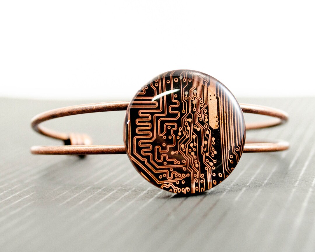 Recycled Circuit Board Bracelet, Copper Cuff, We Do Geek, Information ...