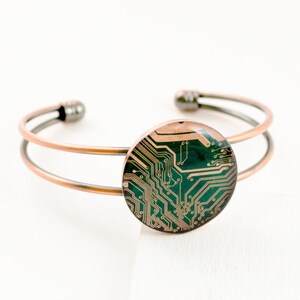 Recycled Circuit Board Bracelet, Copper Cuff, We Do Geek, Information ...