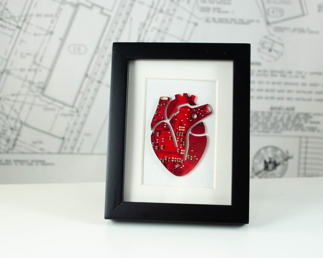 Mini Anatomical Heart Circuit Board Framed Art, Custom Recycled ...
