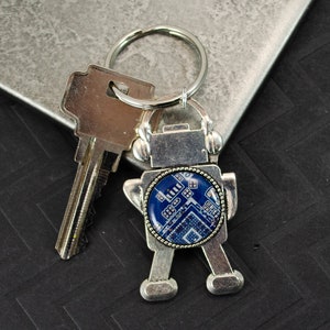 Circuit Board Robot Keychain Blue Robotics Engineer Gift | Etsy