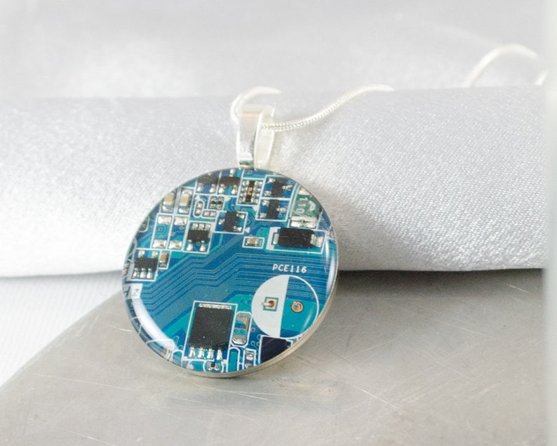 Circuit Board Necklace LARGE Blue Recycled Motherboard - Etsy