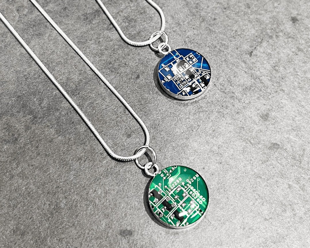 Recycled Circuit Board Necklace, Small Size, Computer Programmer ...