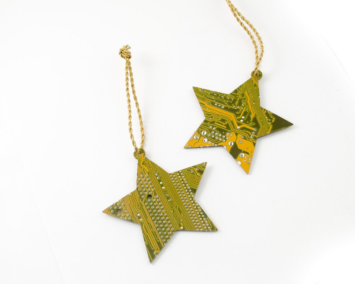 Circuit Board Ornament Star Geeky Ornament Computer Science - Etsy