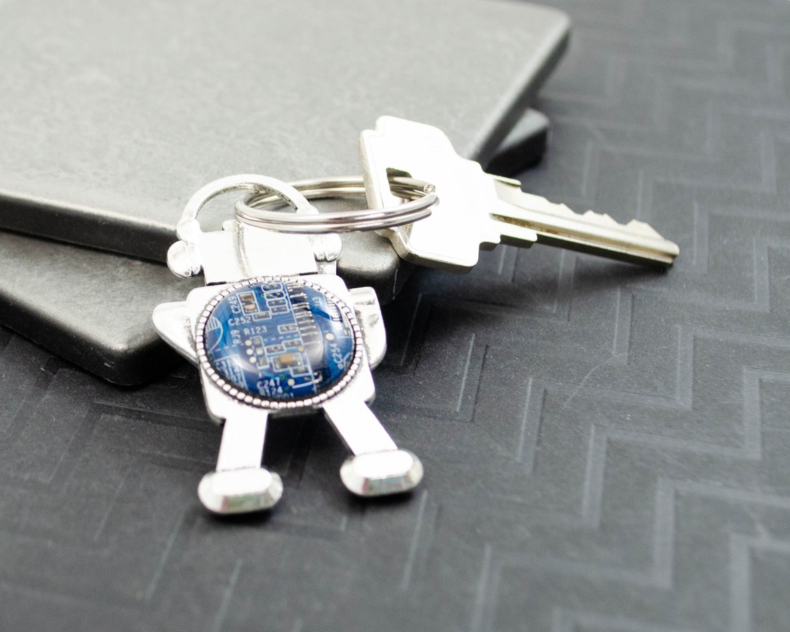 Circuit Board Robot Keychain Blue Robotics Engineer Gift - Etsy
