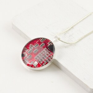 Circuit Board Necklace Red, Upcycled Computer Jewelry, Motherboard ...