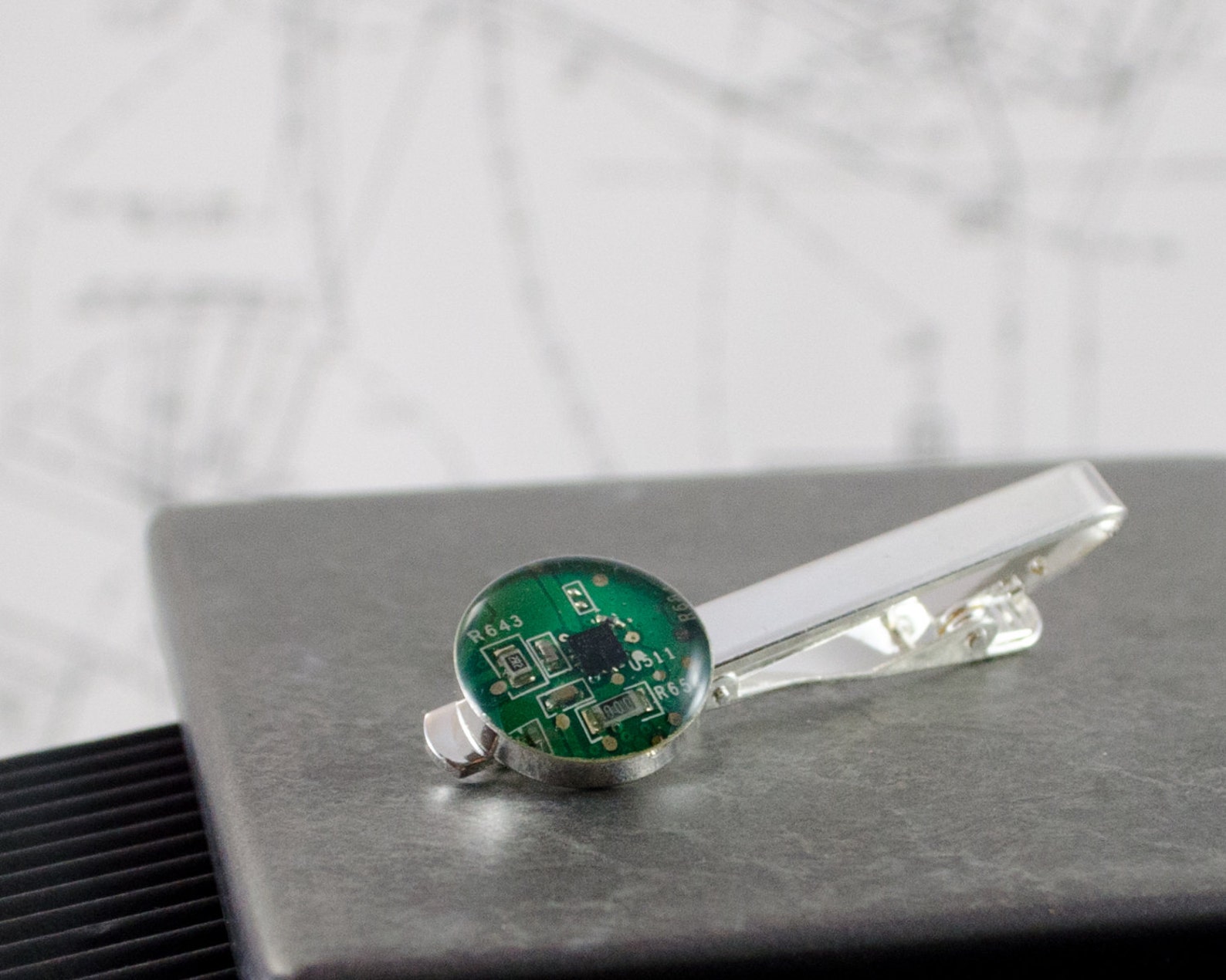 Circuit Board Tie Bar Recycled Computer Tie Clip Geeky Gift | Etsy