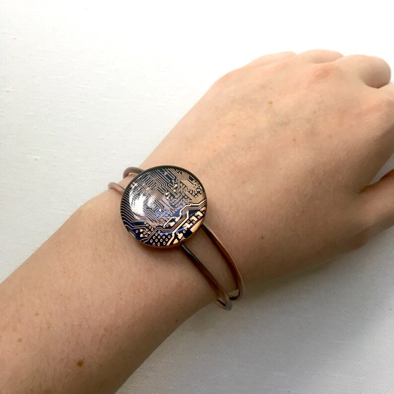 Recycled Circuit Board Bracelet Copper Cuff We Do Geek - Etsy