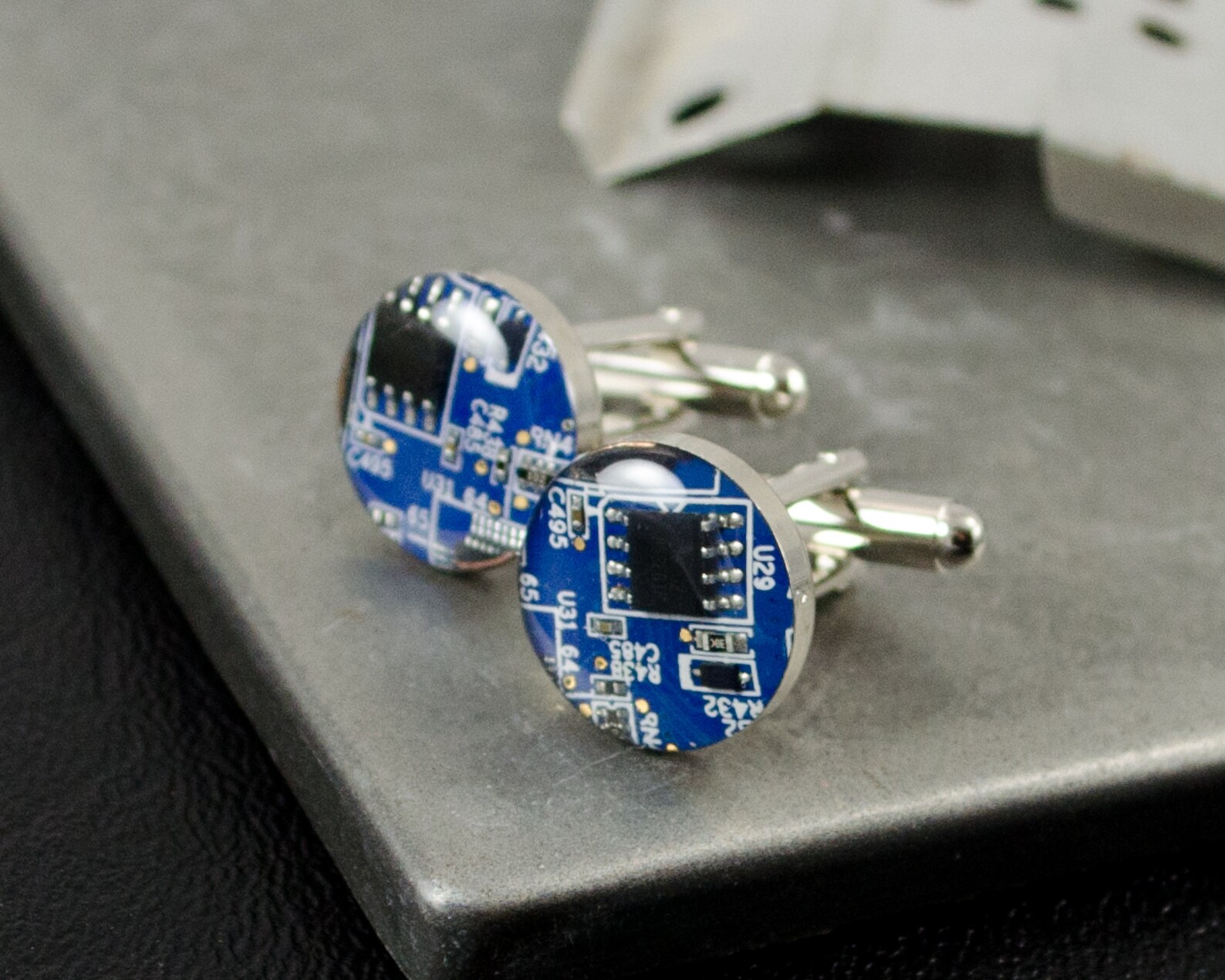 Recycled Computer Circuit Board Cufflinks CHOOSE COLOR Geeky | Etsy