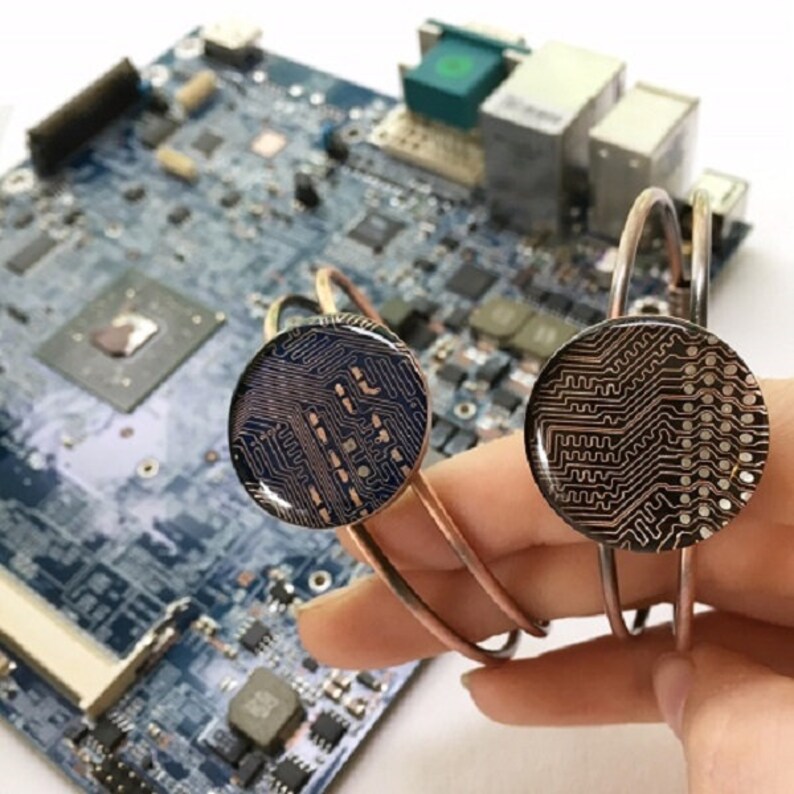 Recycled Circuit Board Bracelet Copper Cuff We Do Geek - Etsy