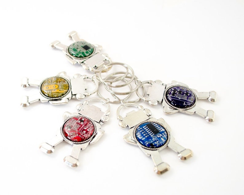 Robot Keychain Circuit Board, Robot Key Fob, Geeky Key Chain, Robotics ...