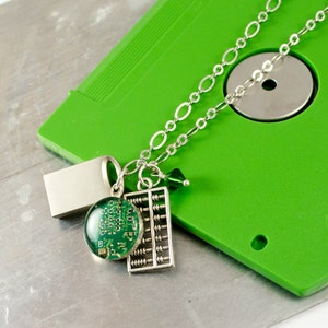USB Flash Drive Circuit Board Cluster Necklace, Data Storage Necklace ...