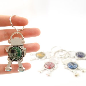 Robot Keychain Circuit Board, Robot Key Fob, Geeky Key Chain, Robotics ...