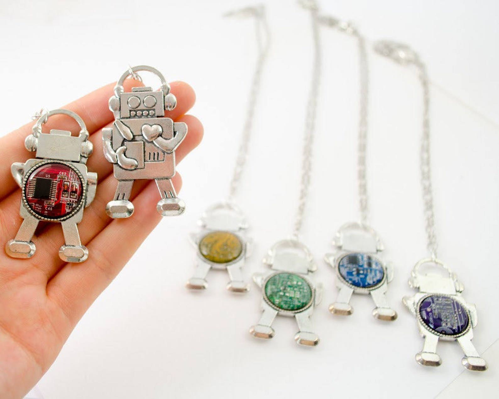 Circuit Board Robot Necklace Geeky Necklace Robotics - Etsy