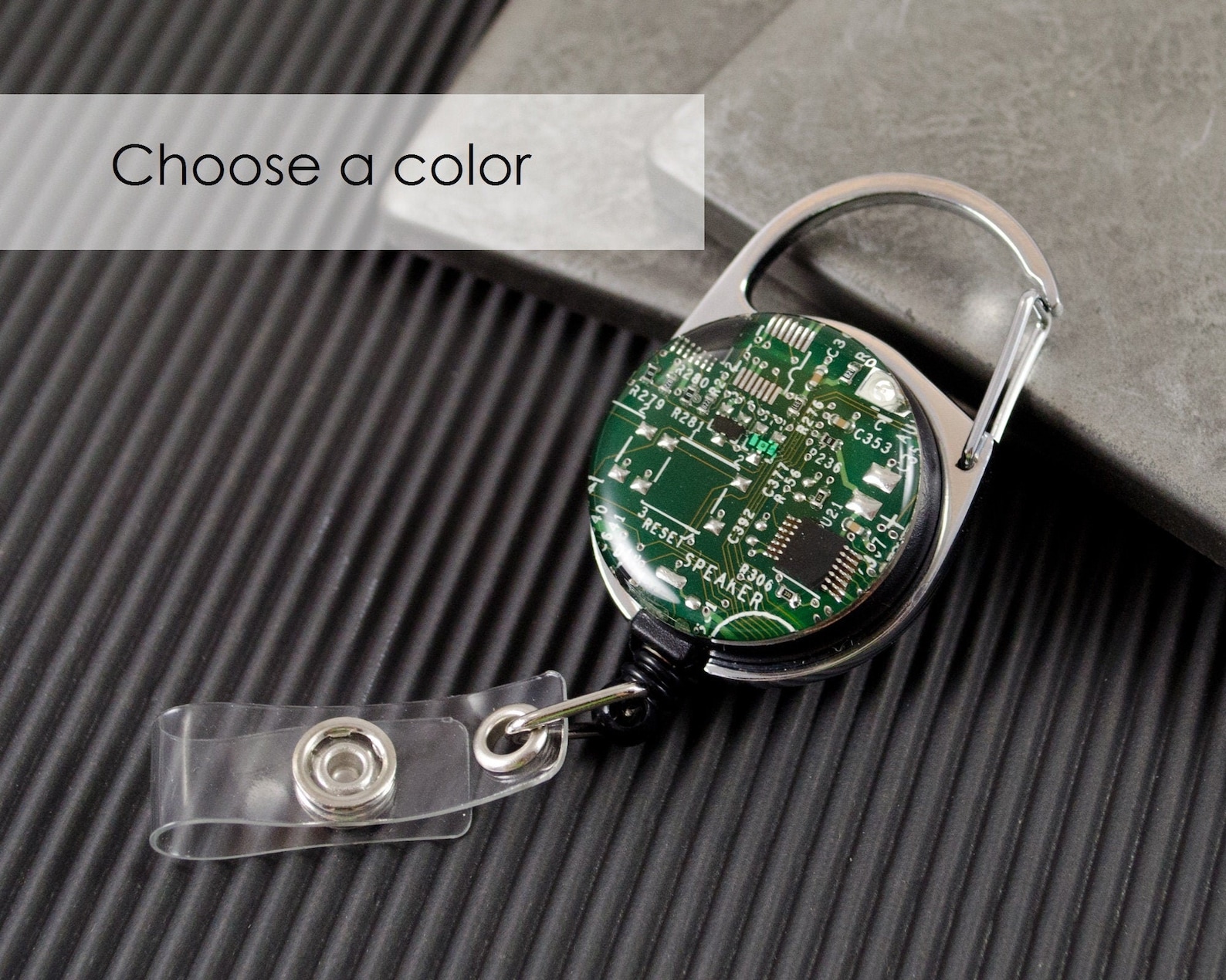 Recycled Circuit Board Retractable Badge Holder, Geeky Badge Reel ...