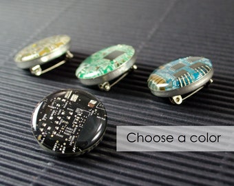 Circuit Board Pin Recycled Motherboard Jewelry Geek Chic - Etsy