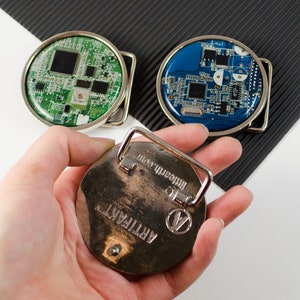 Circuit Board Belt Buckle Round, CHOOSE COLOR, Computer Engineer Gift ...