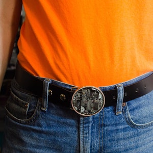 Circuit Board Belt Buckle Round, CHOOSE COLOR, Computer Engineer Gift ...