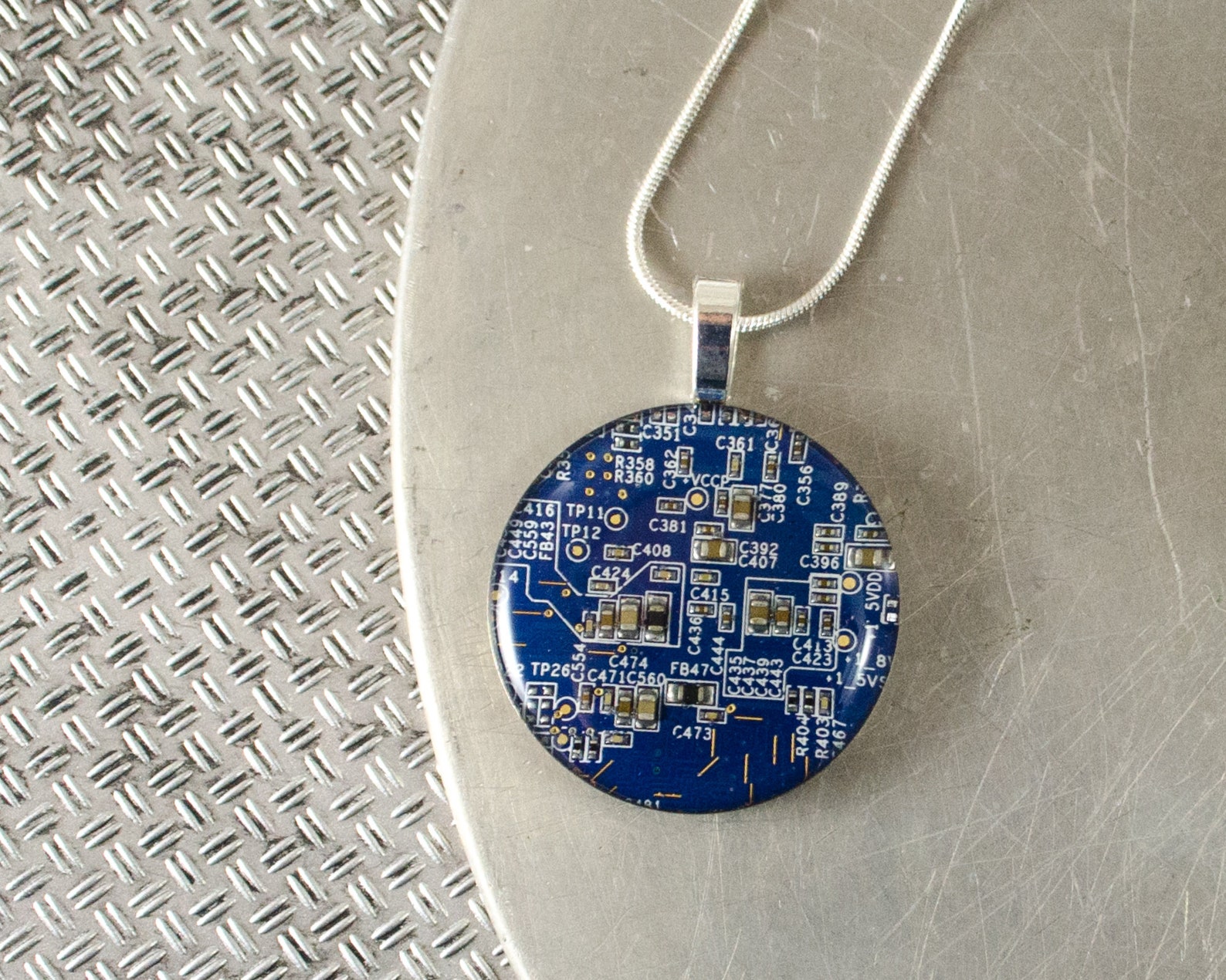 Circuit Board Necklace LARGE Blue Recycled Motherboard - Etsy
