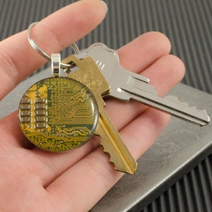 CHOOSE COLOR Computer Circuit Board Keychain, Computer Key Fob, Geek ...