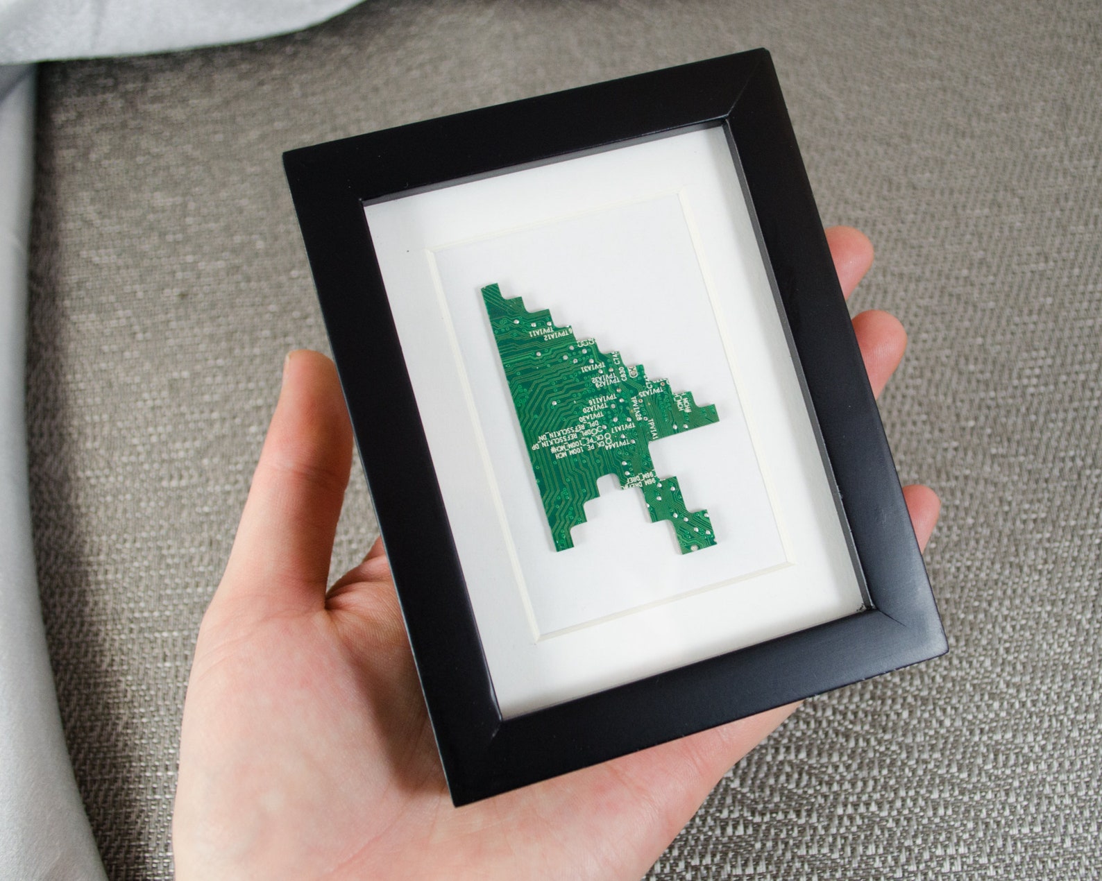 Mini Pixelated Cursor Circuit Board Framed Art, Custom Recycled ...