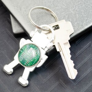 Circuit Board Robot Keychain Green, Robotics Engineer Gift, Electrical ...