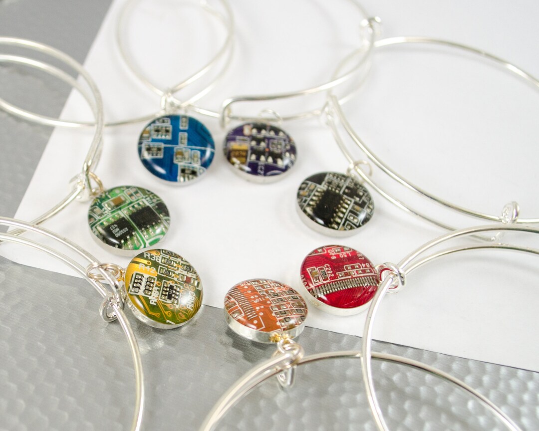 Recycled Circuit Board Expandable Bracelet, Choose Color, Electrical ...