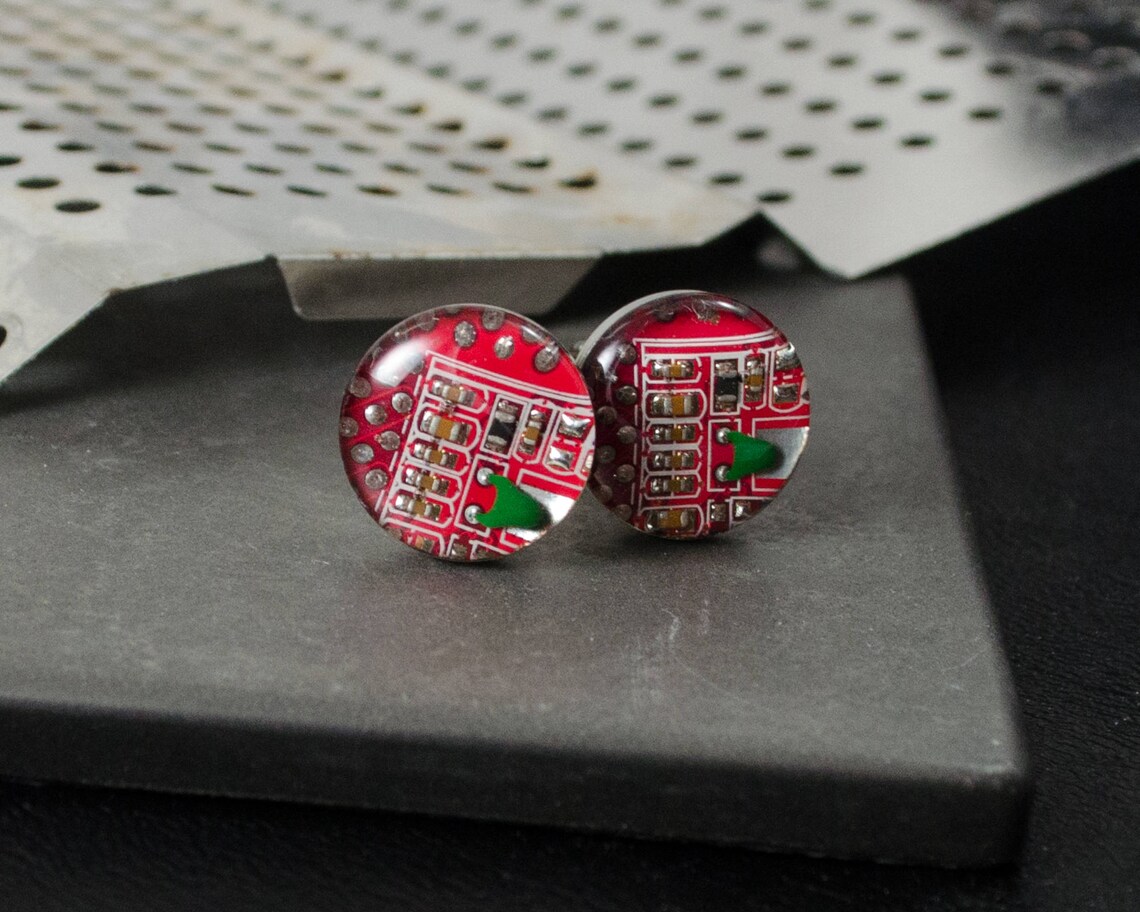 Recycled Computer Circuit Board Cufflinks CHOOSE COLOR Geeky | Etsy