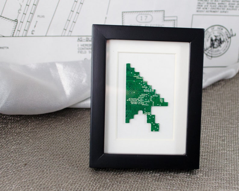Mini Pixelated Cursor Circuit Board Framed Art Custom - Etsy