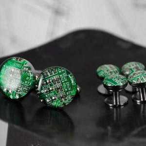 Circuit Board Cufflinks & Tuxedo Studs, Circuit Board Jewelry, Shirt ...