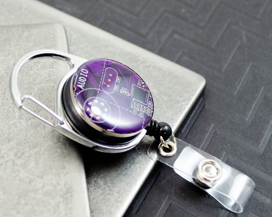 Circuit Board Retractable Badge Holder Purple, Computer Engineer New ...