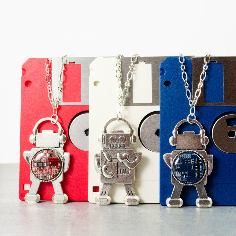 Circuit Board Robot Necklace Geeky Necklace Robotics - Etsy