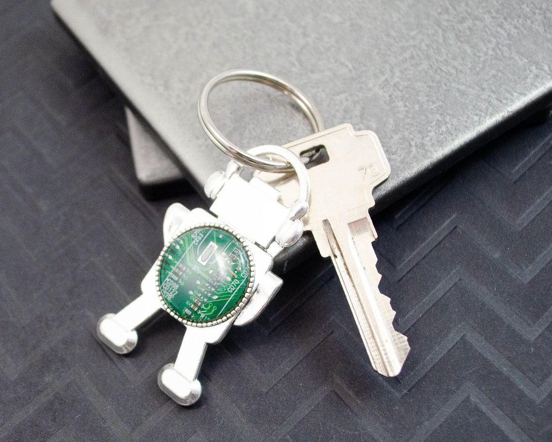 Circuit Board Robot Keychain Green Robotics Engineer Gift - Etsy